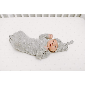 aden + anais Snuggle Knit Knotted Newborn Baby Gown & Hat Set-Heather Grey