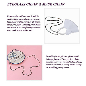 KAI Top Eyeglass Chain Sunglass Chain Fashion Natural Stone Beaded Mask Lanyard Chain Face Mask Holder Chain for Women Men