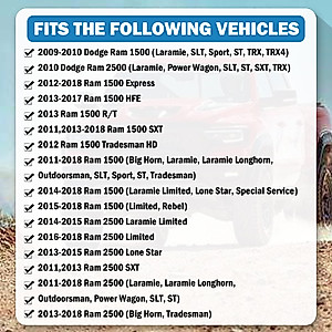 Passenger Right Side Heated Mirror Compatible with 2009-2018 Dodge Ram 1500, 2500 Mirror Glass - Exterior Side View Convex Mirror - Replace# 68079362AA, 68050298AA