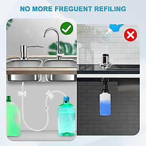 Xlajiao Sink Soap Dispenser Extension Tube Kit with Upgraded Check Valve, Premium 47" Under Counter Soap Dispenser Tube for Kitchen Sink, Powerful Suction, Never Fill The Little Bottle Again
