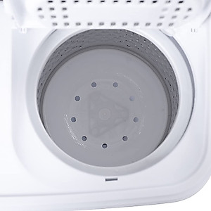 Portable Mini Compact Twin Tub Washing Machine,Portable Washing Machine,with Built-in Drain Pump Semi-automatic Cover Washing Machine (Grey&White, 14.3lbs)