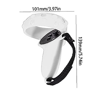 VR Controller Cover Compatible with Oculus Quest 2 Protective Ring Cover Silicone Handle Cover Grip Cap for Headphones White 1 Pair Game Component