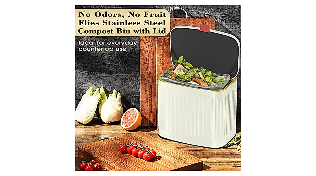 Stylish Kitchen Compost Bin - Odorless & Space-Saving