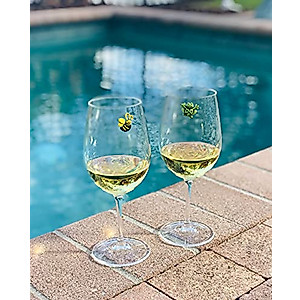 Simply Charmed Gnome Wine Glass Charms - Magnetic Drink Markers with Flower, Bee and Frog - Set of 6 Stemless Glass Identifiers