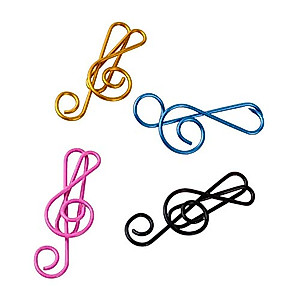 Paper Clips,Hdtyyln 20Pcs Metal Creative Musical Notes Style Cute Paper Clips Assorted Metal Paper Clips Musical Notes Clips Music Office Accessories for Desk Bookmark Office School Notebook Colors