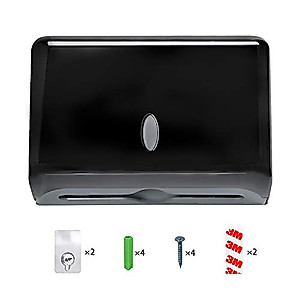 Paper Towel Dispensers, Commercial Toilet Tissue Dispensers Wall Mount Paper Towel Holder C-Fold/Multifold Paper Towel Dispenser for Bathroom, Kitchen(Black)