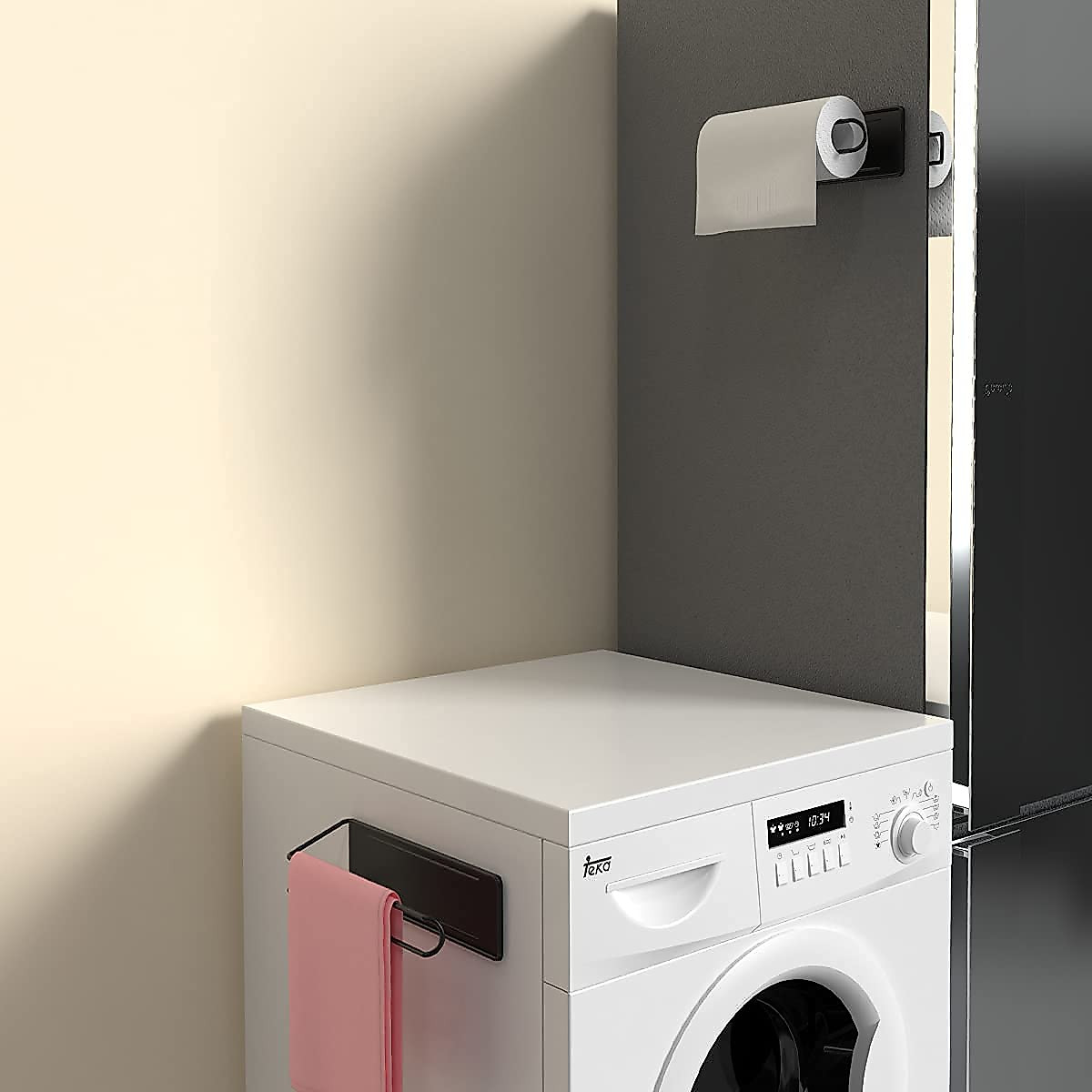 Magnetic Paper Towel Holder, Strong Magnet Paper Holder for Refrigerator, Heavy Duty Magnetic Shelf for Camper(2 Pack)