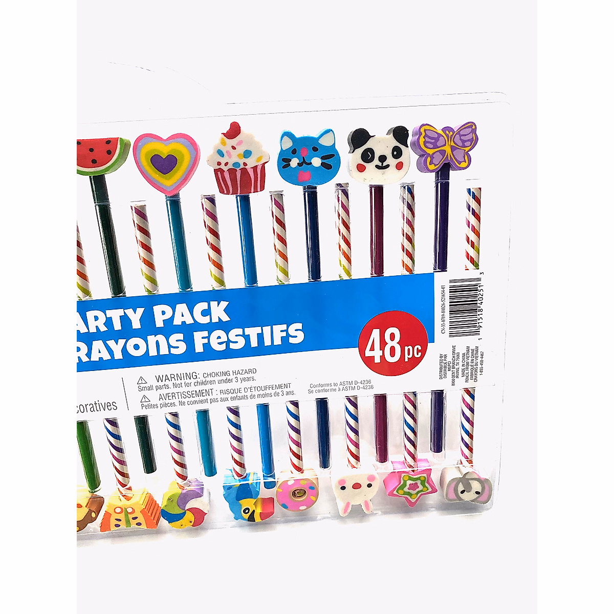 Creatology 48 Piece Pencil Party Pack! Includes 12 Colored Pencils, 12 No 2 Pencils, And 24 Fun Shaped Erasers! Perfect Back To School Item! Makes A Great Gift For An Artist!