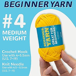 60g White Yarn for Crocheting and Knitting;66m (72yds) Cotton Yarn for Beginners with Easy-to-See Stitches;Worsted-Weight Medium #4;Cotton-Nylon Blend Yarn for Beginners Crochet Kit Making