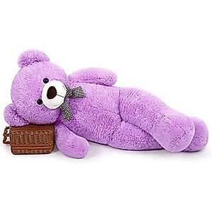 SNOWOLF 1.2M Giant Teddy Bear Plush Toy 4ft Big Cuddly Stuffed Animals Doll Gift for Valentines Kids Girlfriend (Purple, 47 in/120cm)