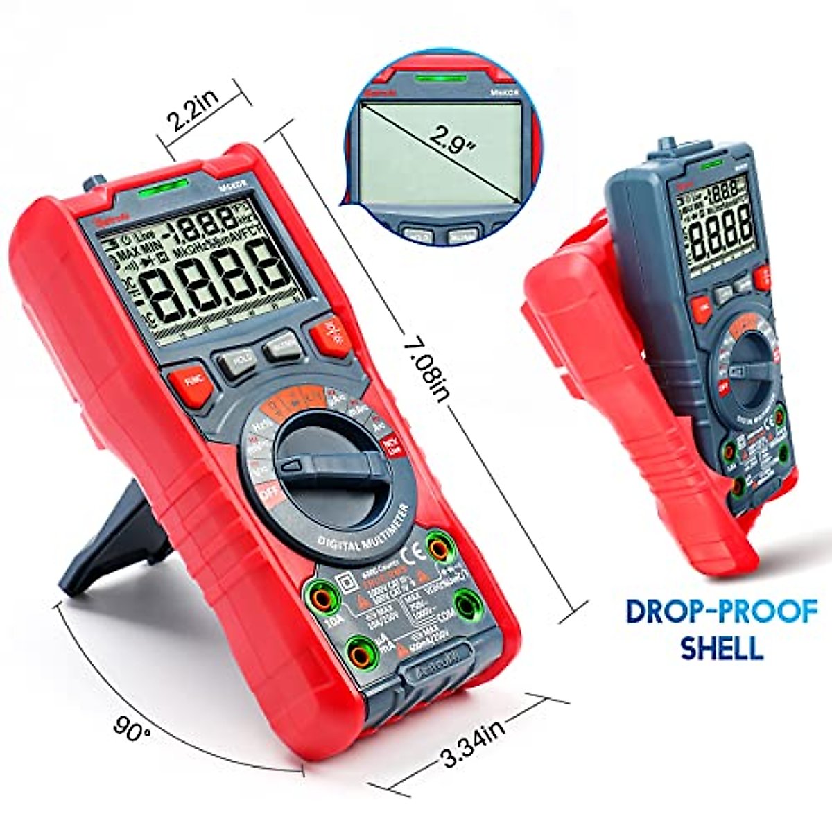 AstroAI Digital Multimeter, TRMS 6000 Counts Auto-Ranging Voltage Tester Voltmeter Measuring AC/DC Voltage Current, Capacitance Resistance Frequency Temperature Continuity Diodes with NCV