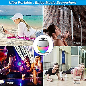 Blufree Pool Speaker with Lights,Bluetooth Portable Speaker IP67 Waterproof Hot Tub Speaker,Louder Volume,Rich Bass, Mic, 82ft Wireless Range Floating Speaker for Outdoor Pool Sports Home Party Shower