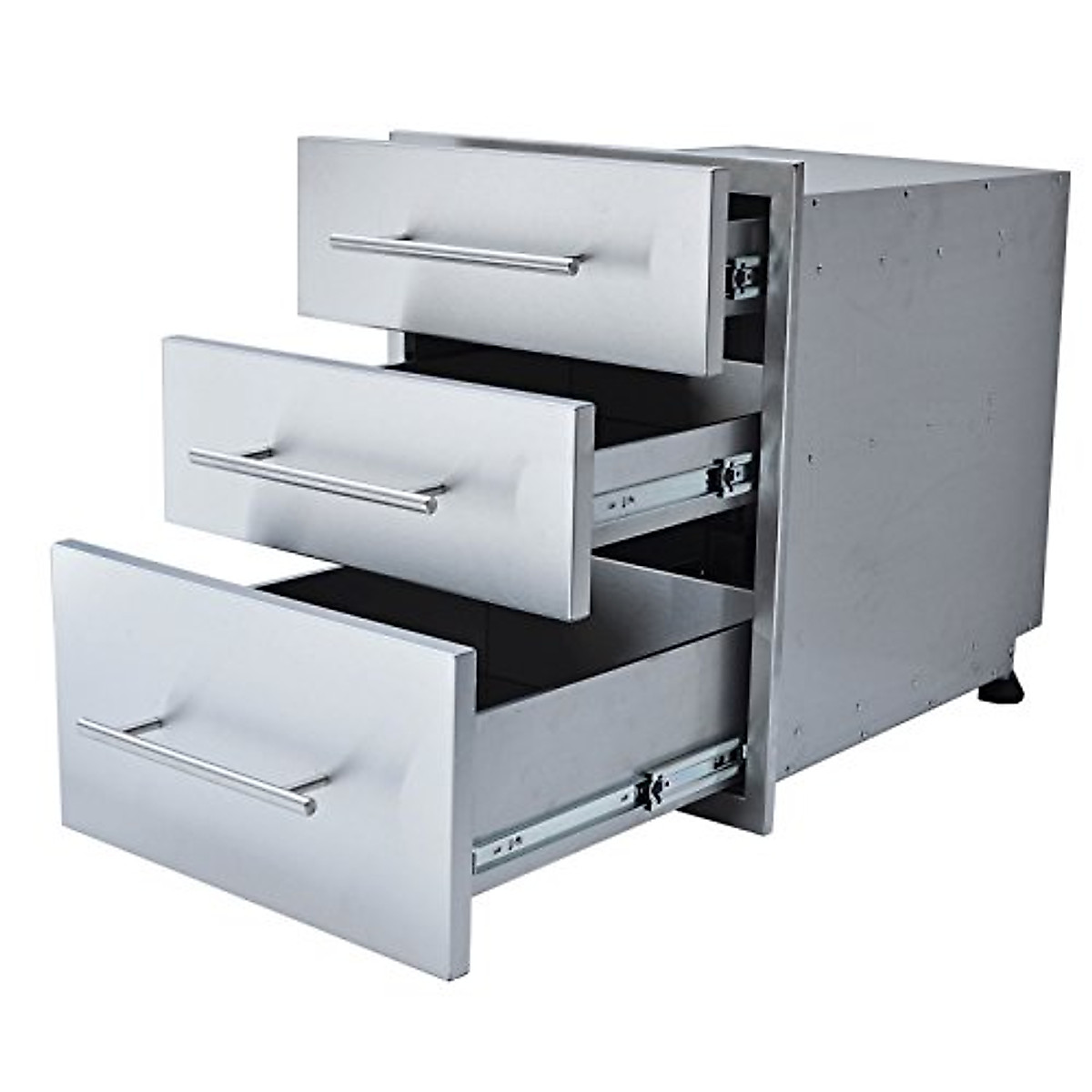 SUNSTONE DE-TD23 Designer Series Raised Style Height Triple Drawer, 18" x 23", Stainless Steel