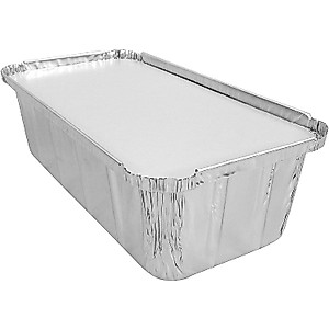 D&W Fine Pack A86 2 lb. Aluminum Foil Loaf/Bread Pan Tins w/Foil Board Lid (Pack of 25 Sets)