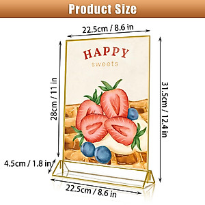 Oungy 6 PCS Acrylic Sign Holder 8.5x11 Gold Picture Frame Double Sided Flyer Holder Table Menu Holder Display Stand for Wedding Table Number Menu Holder