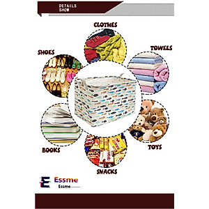 Essme Rectangular Fabric Storage Box,Collapsible Storage Basket Bins Organizer with Handles for Kids Room,Shelf Basket,Toy Organizer(Fish)