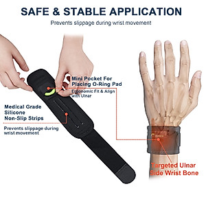 JOMECA Replaceable Wrist Brace for TFCC Tear, Ulnar Wrist Band with Two Pads for Ulnar Sided Wrist Pain, DRUJ Instability, Triangular Fibrocartilage Complex Injury, Fit Right & Left Hand (S/M)