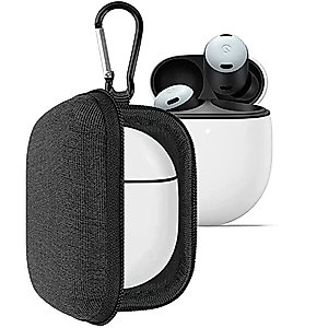 Compatible for Google Pixel Buds Pro 2022 Case, [Portable] [Keychain] [Storage Bag] Hard Case for Google Pixel Buds Pro/Pixel Buds A-Series/Pixel Buds 2 Case (Black)