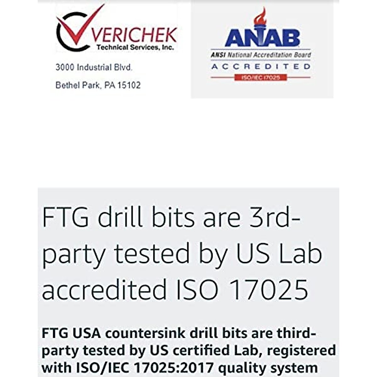 FTG USA Wood Countersink Drill Bit Set 3 Pc Countersink Drill Bit #6#8#10 Tapered Drill Bits with Improved Countersink Connection Drill Bit to Hex Shank Without Pin, 1 Stop Collar, 1 Allen Wrench