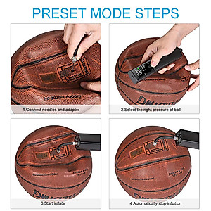 BOMPOW Accurate Electric Ball Pump, Ball Pump for Sports Balls Basketball Air Pump with LCD Display, Air Pumps for Soccer Ball Volleyball Rugby with Inflate Deflate Needles Accessories