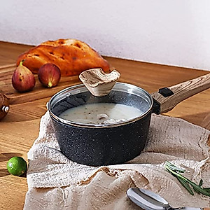 DRICKATE Saucepan with Lid, Nonstick Sauce Pan 2-Quart for All Stove Top, Small Pot for Milk, Soup, Induction Compatible