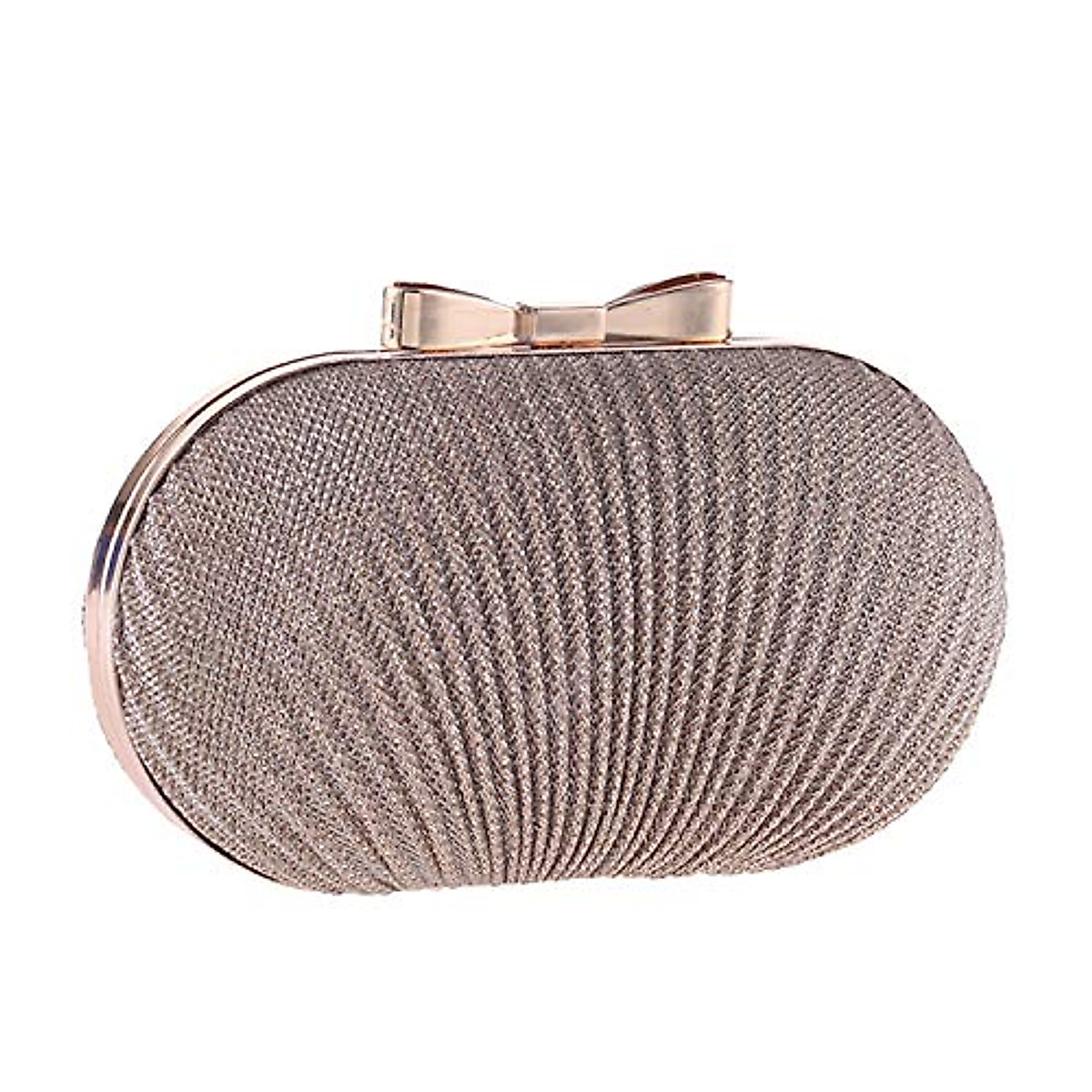 FUKZTE Women Clutch Bag Handbag with Chain Ladies Evening Bridal Wedding Party Handbags,Champagne