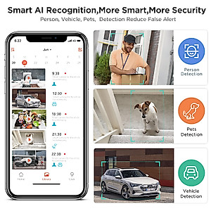 G-Homa Wireless Outdoor Camera with Solar Panel, WiFi Surveillance & Security Camera with Color Night Vision/2-Way Audio/1080P/PIR Motion/Siren/Intelligent AI/Waterproof IP65