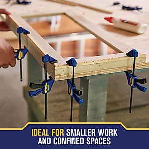 IRWIN QUICK-GRIP Bar Clamps for Woodworking, One-Handed, Mini, 6-Pack (1964749)