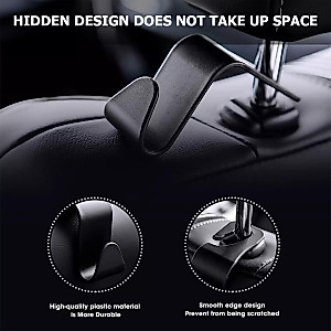 Moly Magnolia Car Seat Headrest Hook, 4PCS Multifunctional Auto Backseat Hangers, Vehicle Storage Organizer for Purse, Coat, Umbrella, Grocery, Bag, Handbag (Pink)