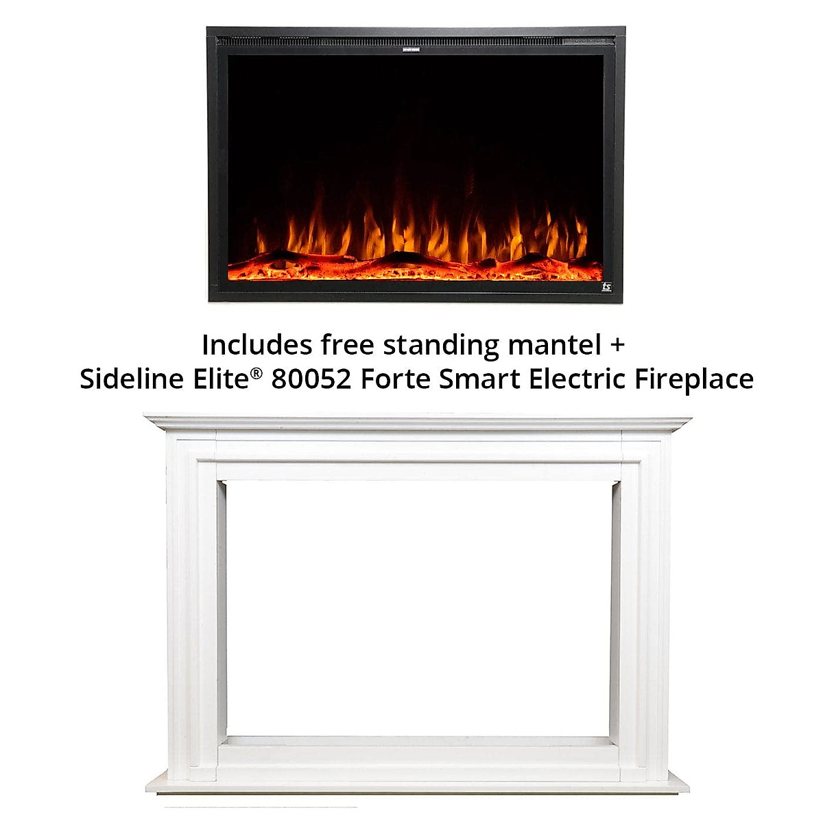 Touchstone Sideline Elite Forte 40-inch Smart Alexa®/WiFi Enabled Electric Fireplace with Surround Mantel