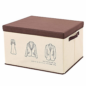 CHENJKJ 1 Piece of Storage Box, Dust-Proof and Moisture Proof Storage Box with Lid, Use for Storage in Homes, Offices, and Storage Closet (Coffee Color)