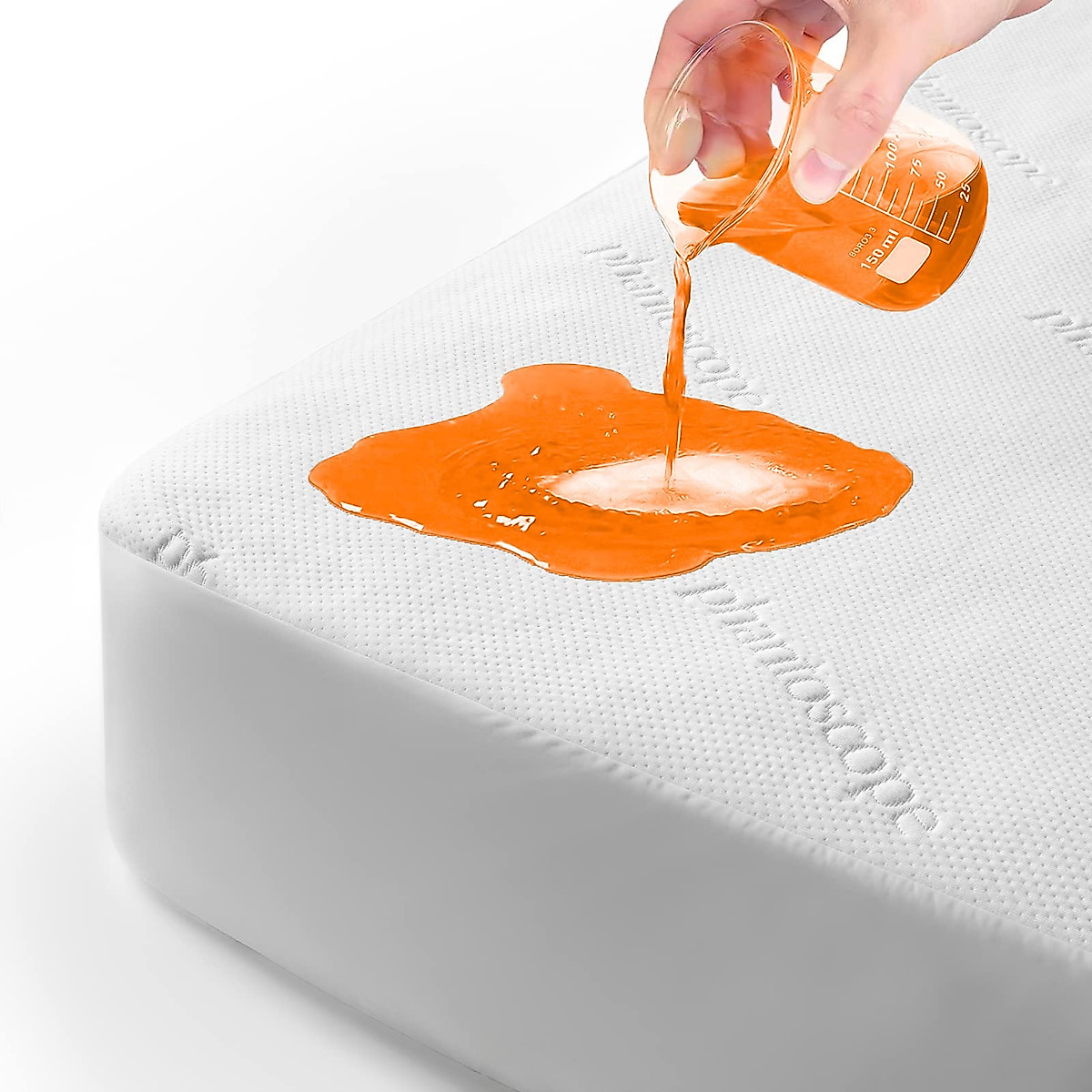 Phantoscope 100% Waterproof Mattress Protector, Queen, Mattress Cover 3D Air Soft Fabric, Mattress Pad Cover with 18'' Deep Pocket, Noiseless Washable, Queen Size