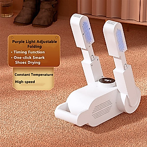 NUOPAIPLUS Shoe Dryer, 220V Adjustable Shoes Dryer Machine Smart Timer Fast Dryer Heater Deodorizer Dehumidifier Device Sock Gloves Boots Drier Heater (Color : Ordinary Folding)
