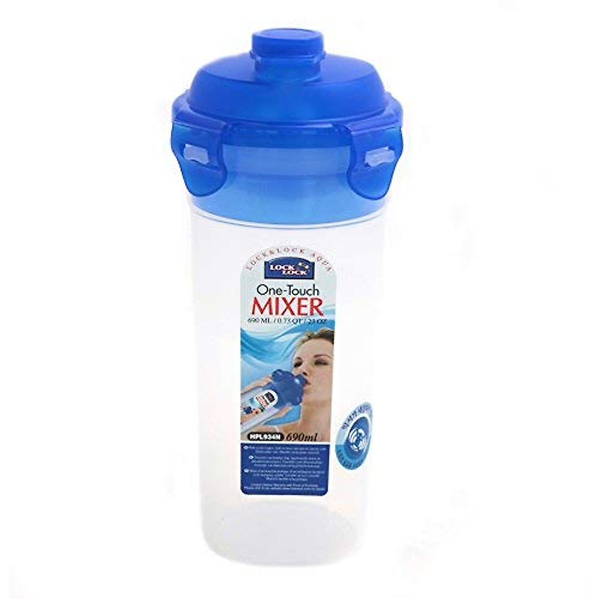 Lock & Lock HPL934N Plastic Tea Bottle with Mixer, 690ml, 1 Pc, Transparent