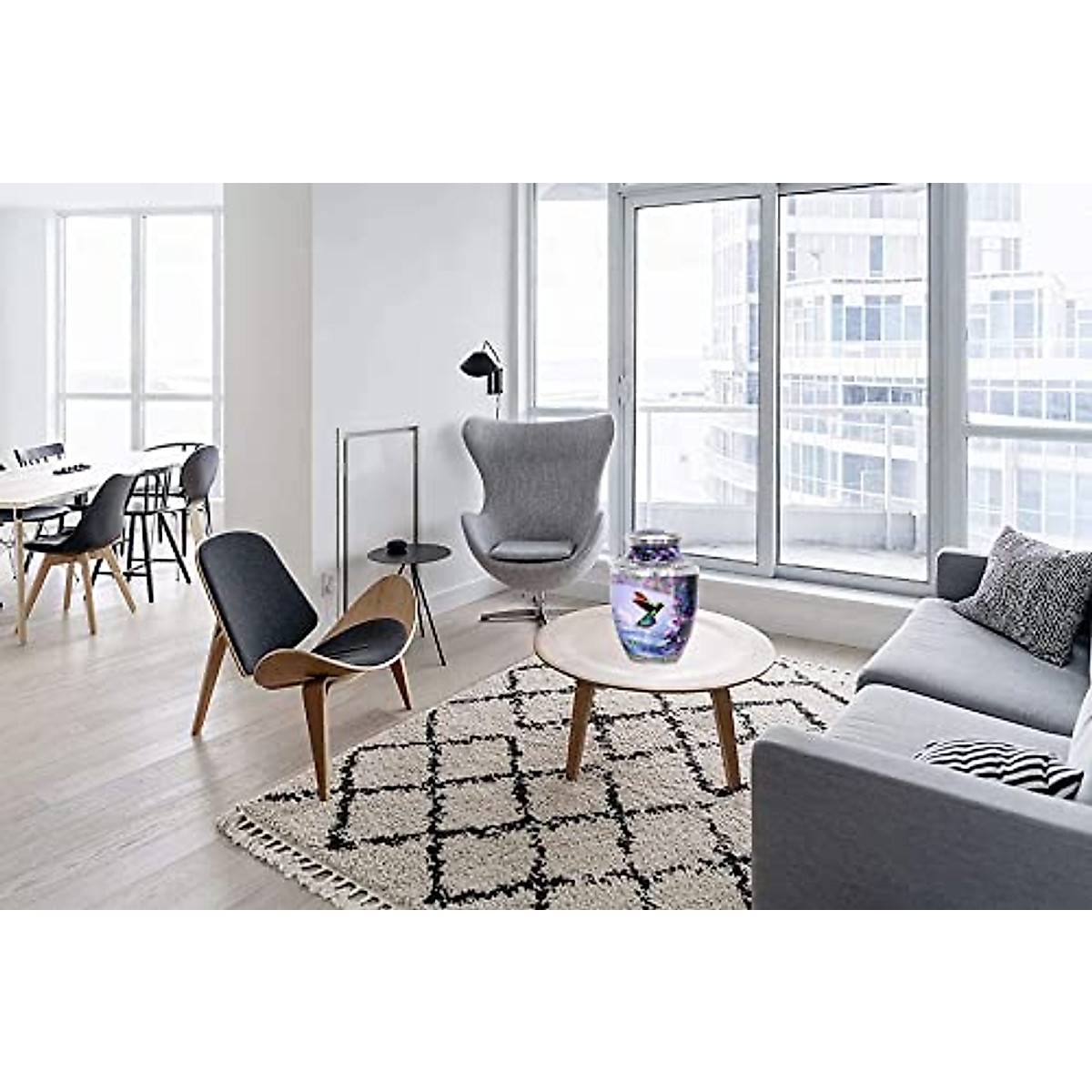 HLC Handcrafted Humming Bird Urn for Human Ashes - Adult Funeral Cremation Urn Handcrafted - Affordable Urn for Ashes (Adult (200 lbs) – 10.5 x 6 “, Decorative Cremation Urn)