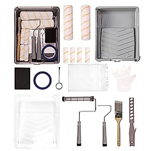 VOOMEY 17 Piece Paint Roller Kit - Paint Rollers 9"4", Paint Roller Frame，Paint Trays, Microfiber Roller Cover, Paint Kit for House Painting,Paint Brushes for Painting Walls