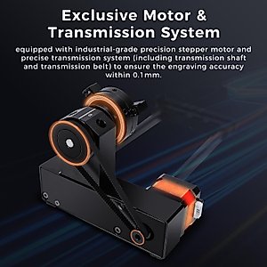 Comgrow 4-in-1 Y-axis Rotary Roller, Suitable for Most Laser Engraving Machines, with 3 Types of Claws and Pins, for Engraving Cylindrical and Spherical Objects, Wine Glass, Tumbler, Rings