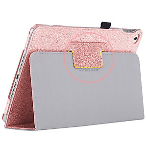 BENTOBEN for iPad Air 2 Case, iPad 6th Generation Case, iPad 5th Gen Case,Folio Folding Stand Auto Wake/Sleep with Pencil Holder Glitter PU Cover for iPad Air 2/Air 1, iPad 9.7 2018/2017,Rose Gold