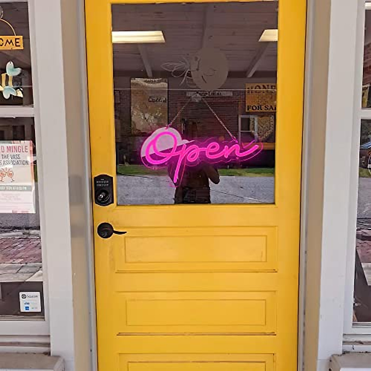 LED Neon Open Sign, MOLCOVEX 15"x 7.3" Business Open Sign with Remote, Adjustable Brightness Open Neon Lights for Restaurant Bar Salon Stores Hotel Wall Decor Light Open Sign (Pink)