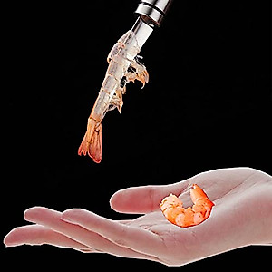 Shrimp Deveiner Tool and Shrimp Peeler, 5 in 1 Multifunctional Shrimp Line Knife (With Cleaning Cloth)