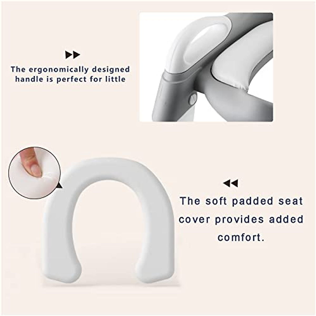 PandaEar Potty Training Seat Toilet with Step Stool Ladder, Kids Boys Girls Toddlers-Comfortable Safe, Anti-Slip Pads Ladder