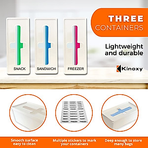 Baggy Rack Holder For Food Prep Bag, Freezer Hands Free Baggy Rack Holder, Snack Sandwich Quart Meal Prep Bag Holder, Bag Storage Box Organizer & Label Stickers Included