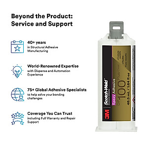 3M Scotch-Weld Epoxy Adhesive DP100 Plus, Clear, Professional Grade, Fast Handling and Cure, 48.5 mL (1.64 fl oz) Duo-Pak