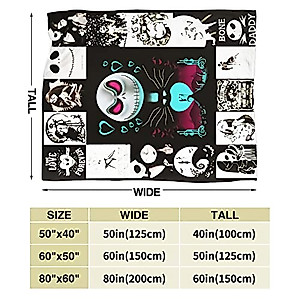 WCZARE Christmas Jack Blanket, Flannel Throw 3D Printed Blankets Ultra Soft Light Comfortable Bedding for Sofa Room All Season 1-50"x40"