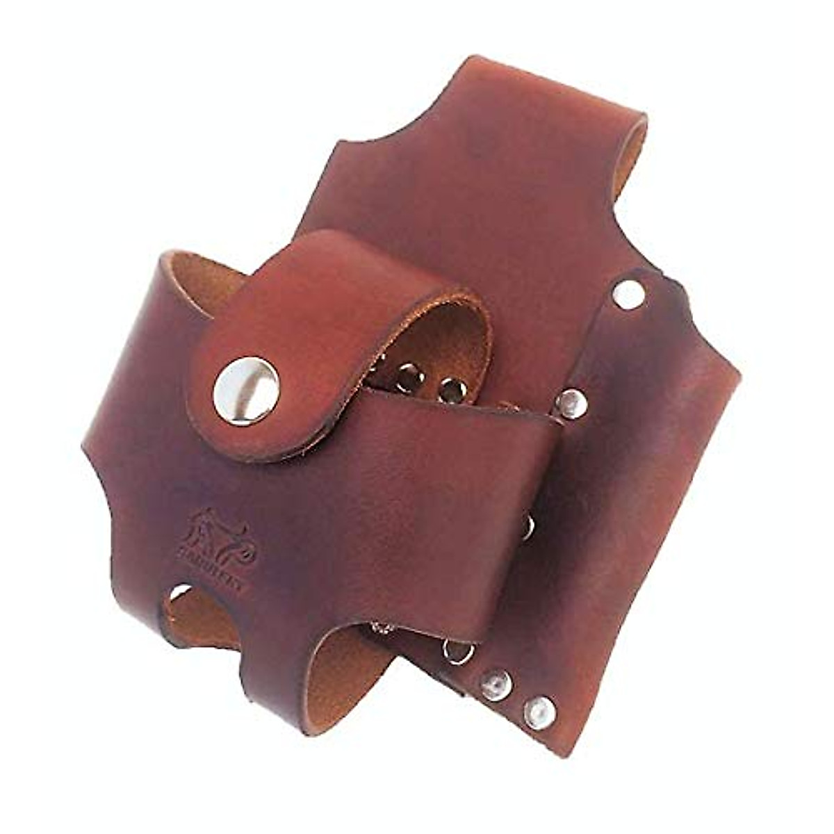 Basket Style Tape Measure Holder with Pencil Pouch (Dark Brown)