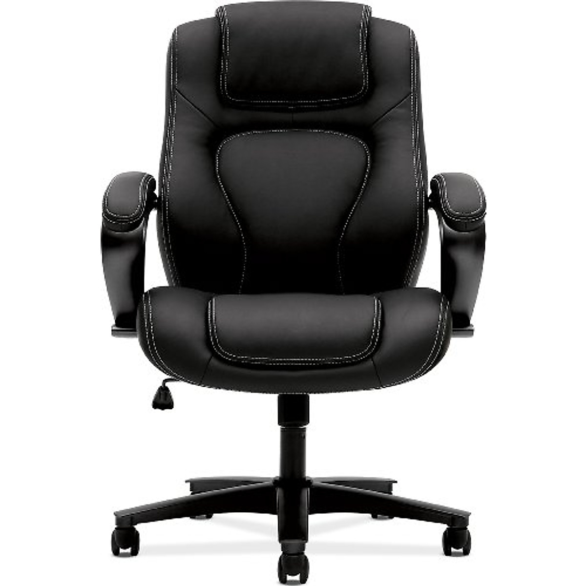 HON Managerial Office Chair- High-Back Computer Desk Chair with Loop Arms , Black (VL402)