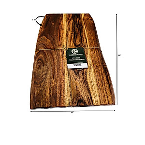Mountain Woods Brown Hand Crafted Live Edge Cutting Board/Serving Tray made w/Solid Acacia Hardwood | Charcuterie Board | Chopping Board - 16" x 10" x 1.1"