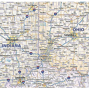 Central US Laminated Wall Map (36” wide by 42” high)