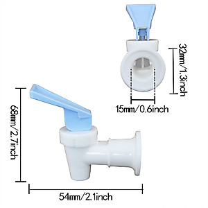 ITROLLE Water Cooler Faucet 2PCS White Plastic Water Cooler Spigots Reusable Spigot Spout Leak Proof Water Beverage Lever Pour Valve Water Crock Water Tap Blue and Red (Red Safety Lock)