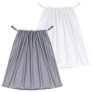 Biloban Reusable Diaper Pail Liner Bags 2 Pack for Ubbi Diaper Pail, Waterproof Larger Capacity & Washable Wet Bag for Dirty Diapers, Cloth Diaper, Laundry and Kitchen Garbage, Grey & White